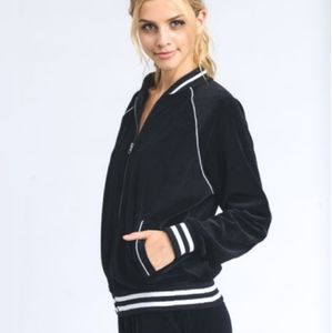 Mono B | Jackets & Coats | Mono B Velour Striped Track Jacket | Poshmark